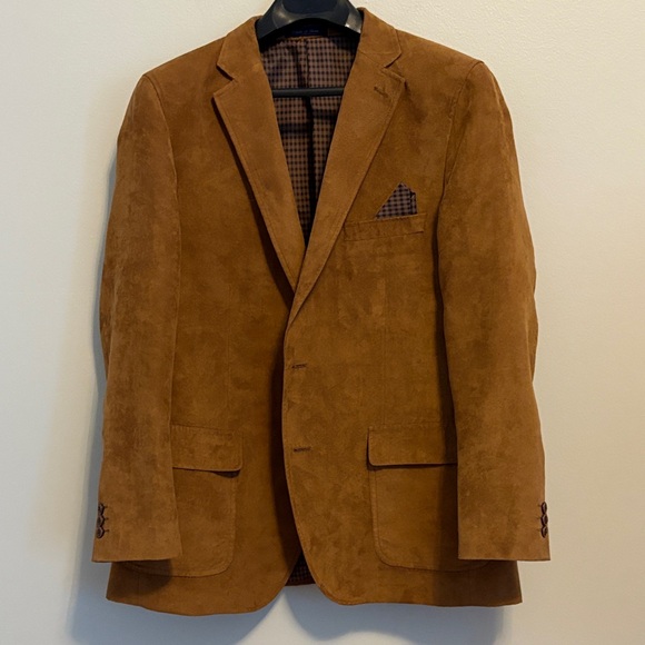 Alan Flusser | Suits & Blazers | Alan Flusser Brown Faux Suede Blazer ...